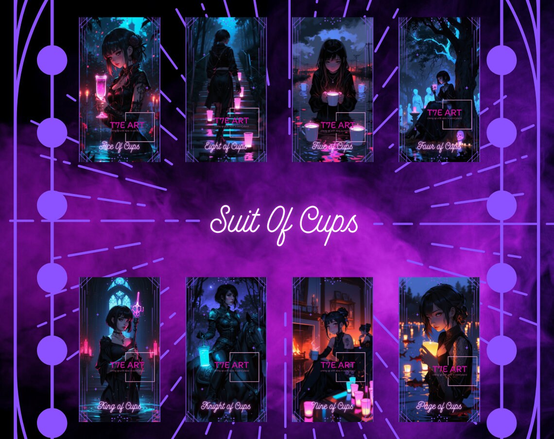 Minor Arcana Gothic Style Tarot Cards, X56+backside for Cards ...