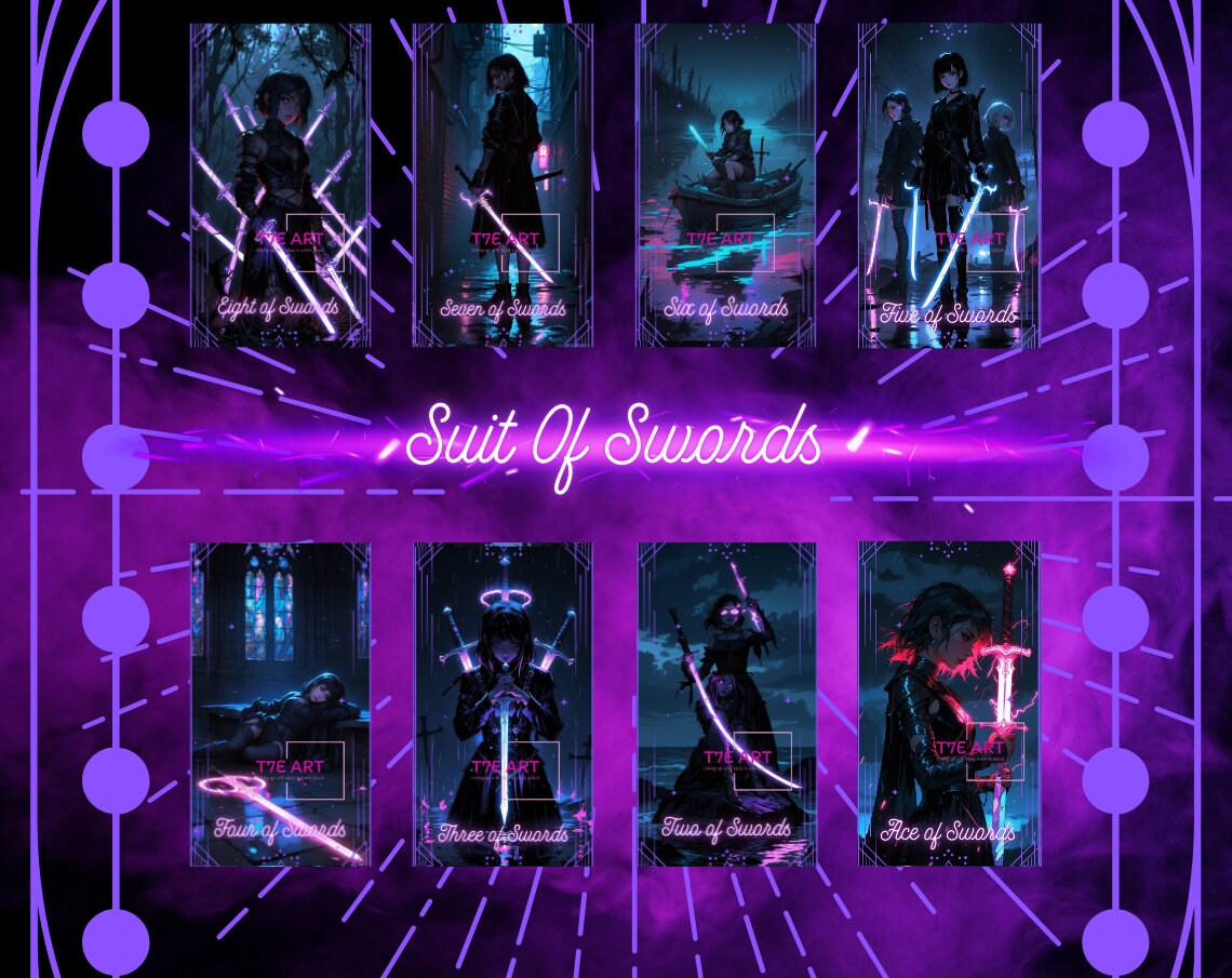 Minor Arcana Gothic Style Tarot Cards, X56+backside for Cards ...