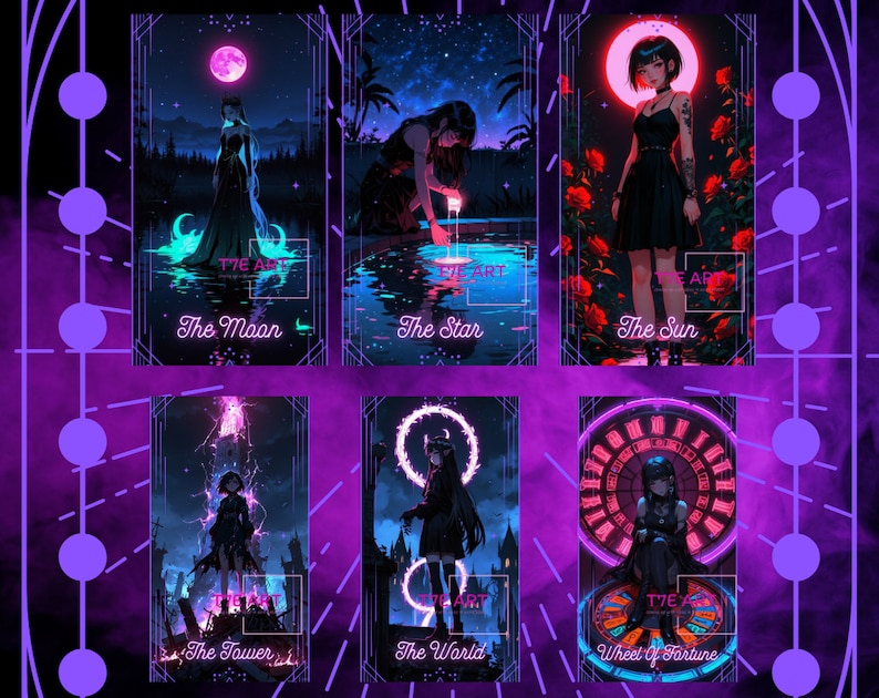 Major Arcana Gothic Style Tarot Cards, X22+backside for Cards ...