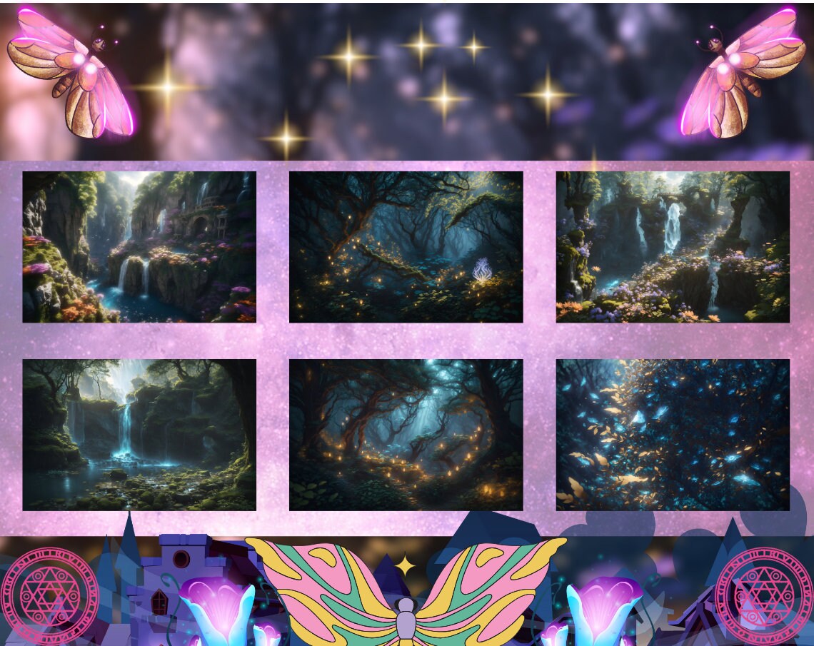 Magical Forest Vtuber Backgrounds Bundle, 34 Twitch/kick/youtube ...
