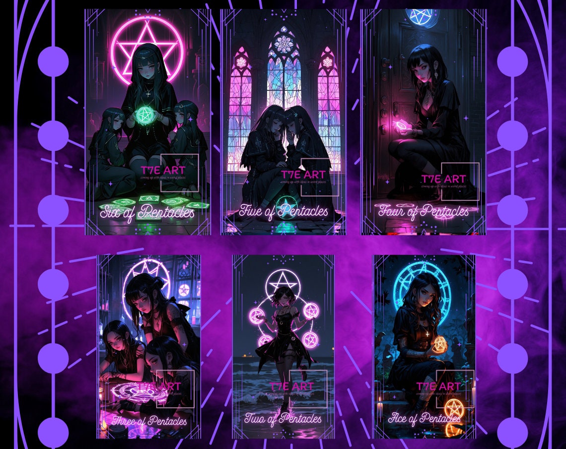 Minor Arcana Gothic Style Tarot Cards, X56+backside for Cards ...