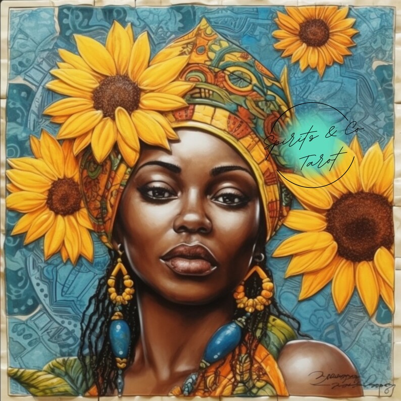 Oshun Sunflower Digital Art Printable Wall Decor Orisha - Etsy