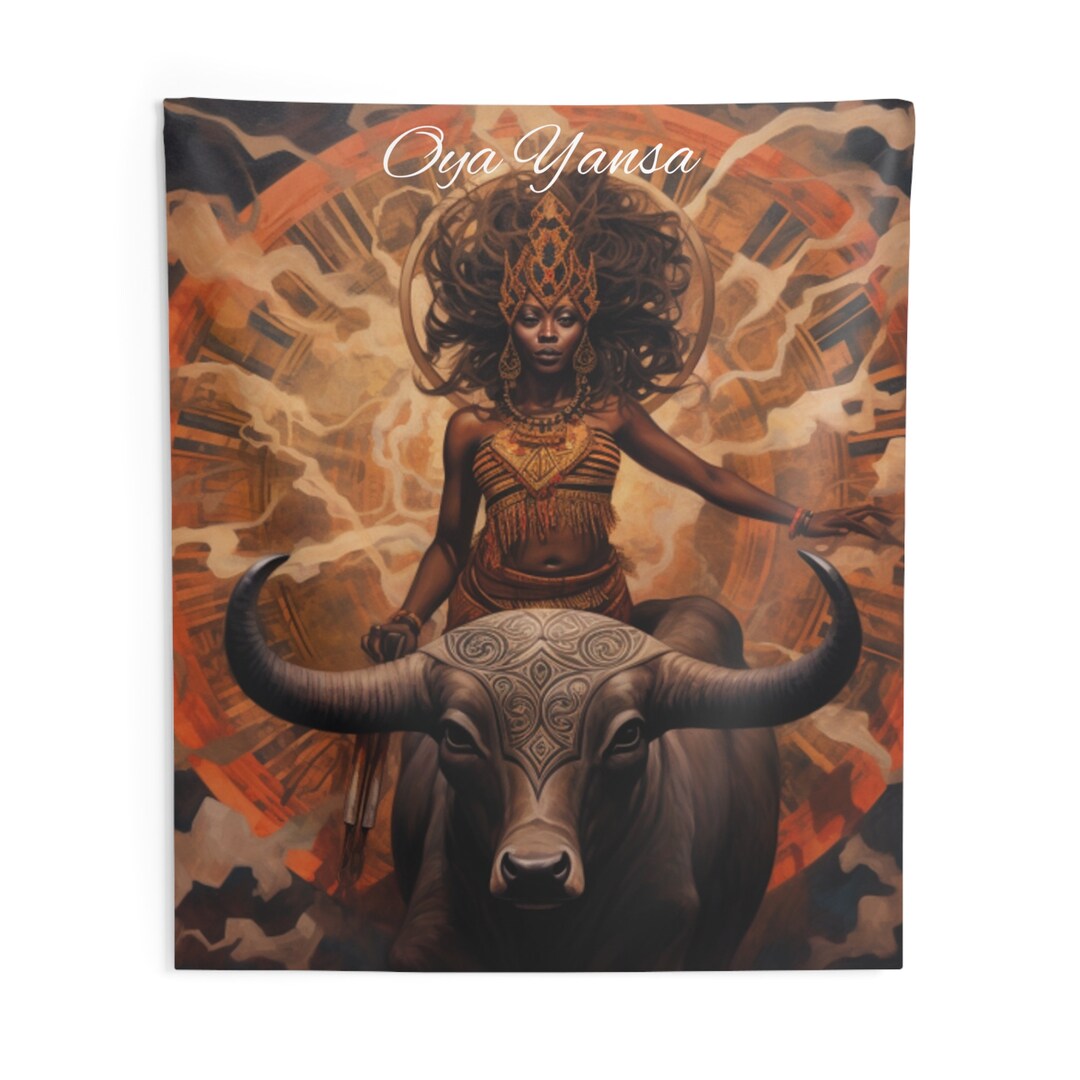 Oya Yansa Indoor Wall Tapestries/panel De Trono Spiritual - Etsy