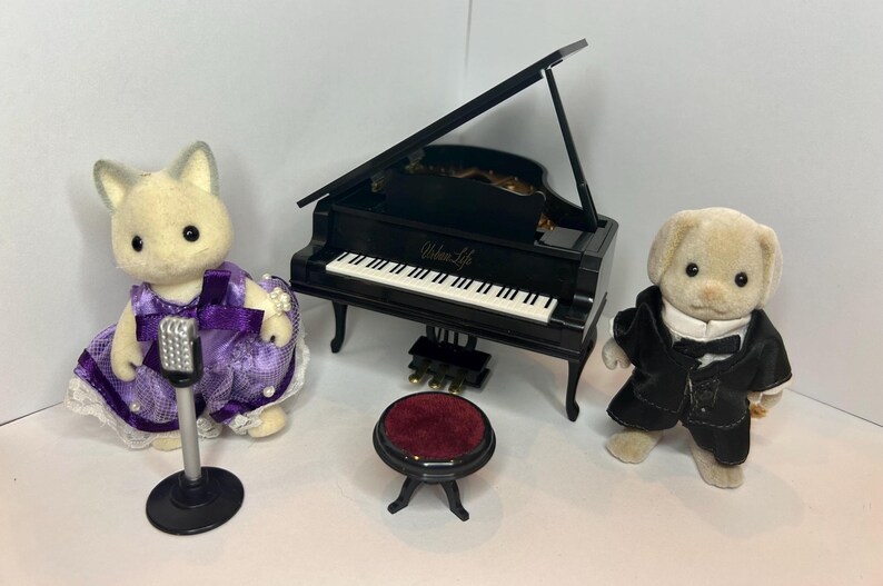 Calico Critter Ballroom Dog and Cat Set ~ Musician Couple Set ~ Calico ...
