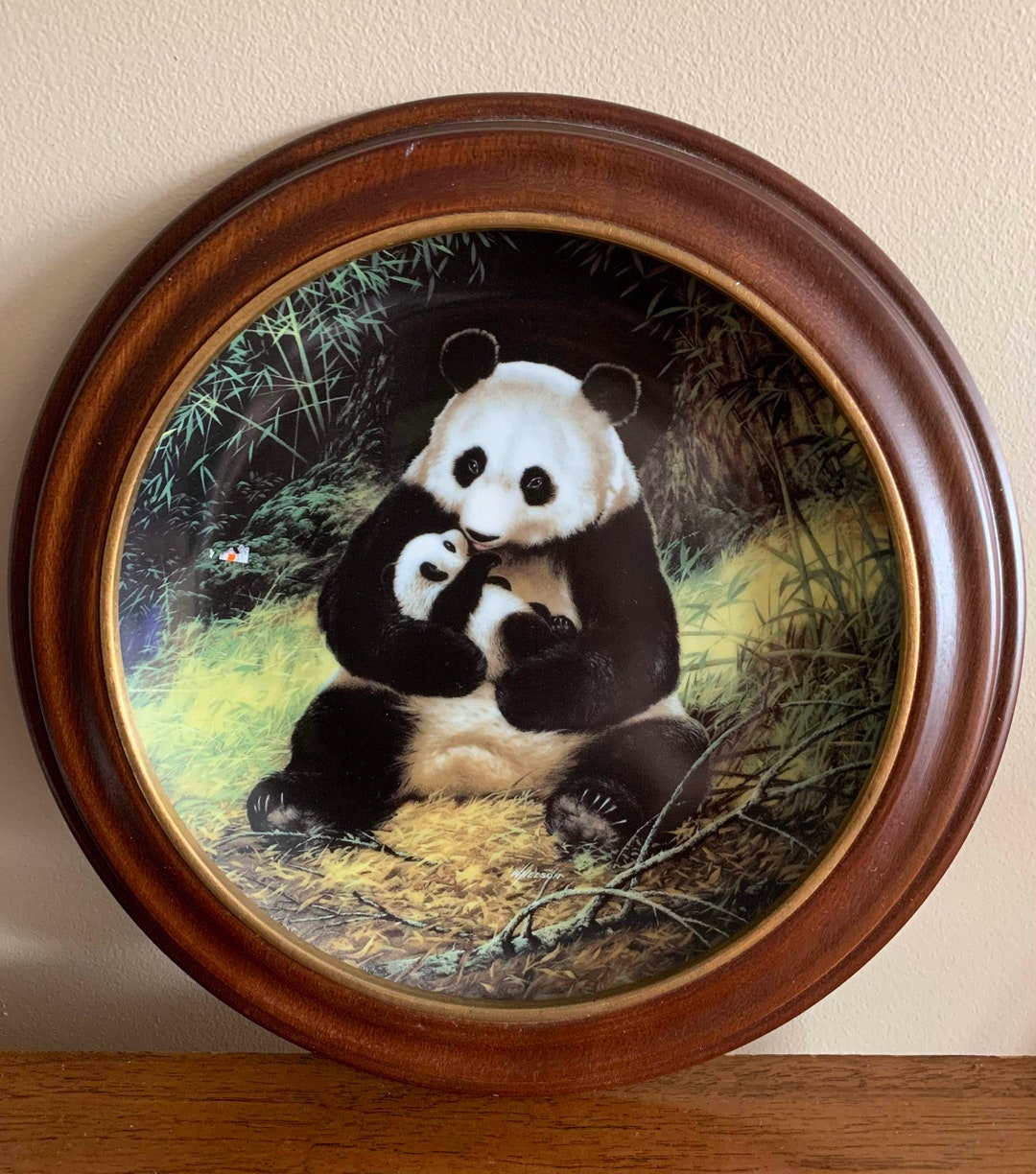 Collector Plate Panda Vintage Decor Plate Limited Edition Mother Panda ...