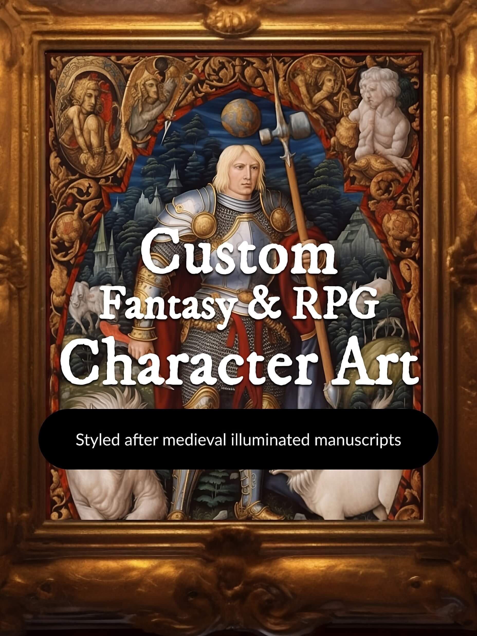 Custom Fantasy & RPG Character Art in the Style of Medieval Illuminated ...