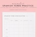 Spanish Verb Conjugation Practice Study Sheets Tenses Language Learning ...