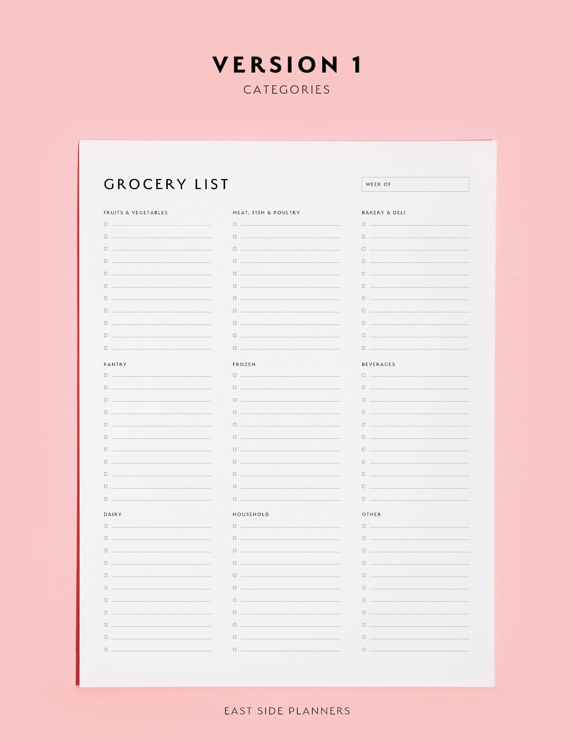 Grocery List Printable Template, Grocery Planner, Organize, Weekly Plan ...