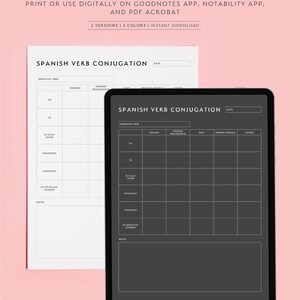 Spanish Verb Conjugation Practice Study Sheets Tenses Language Learning ...