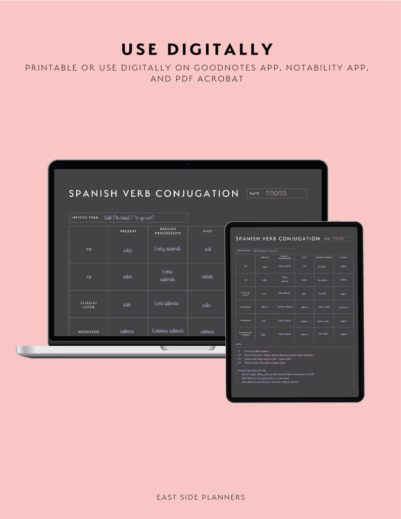Spanish Verb Conjugation Practice Study Sheets Tenses Language Learning ...