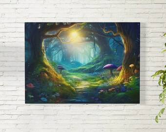 Enchanted Fairycore Forest Digital Print / Green Witch Poster / Witchy ...