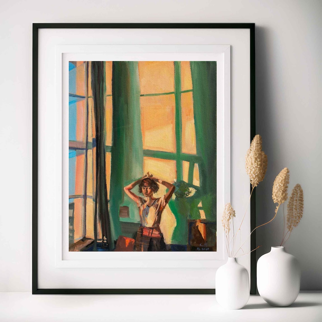 Fine Art Print-sunset Window Cast Shadow Studio Original Oil Painting ...