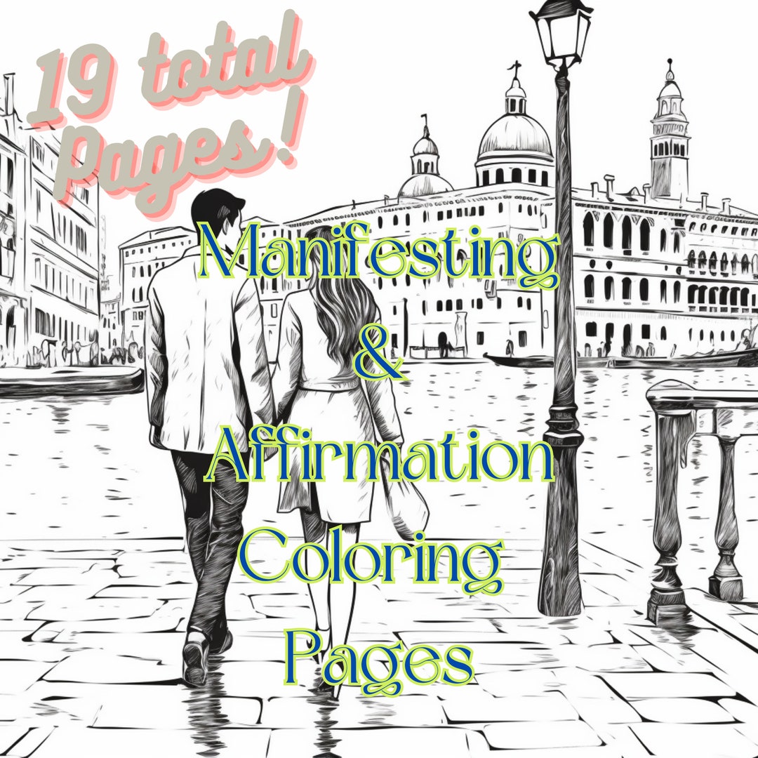 Manifesting and Affirmation Coloring Book to Attract Love and Travel ...