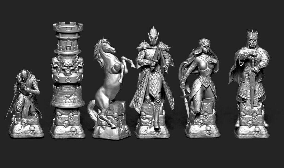Paladin Chess Pieces V2 No Board - Etsy