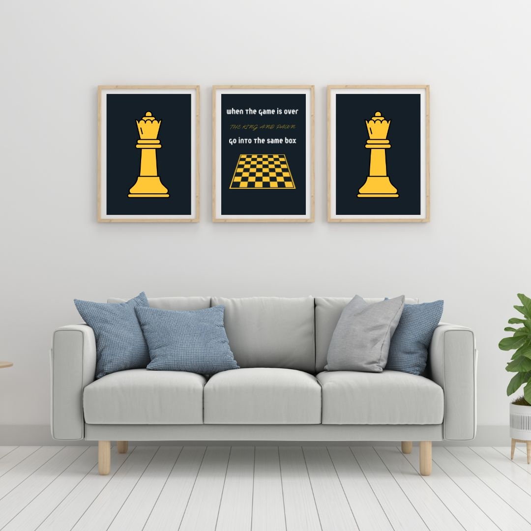 Chess Wall Art, Chess King Canvas Print, Chess Queen Canvas Print ...
