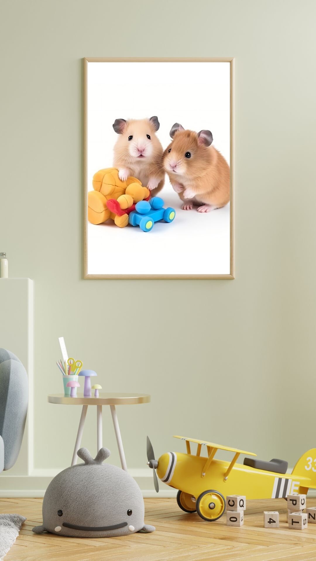 Printable Hamster Wall Art Nursery Animals Cute Living Room Digital ...