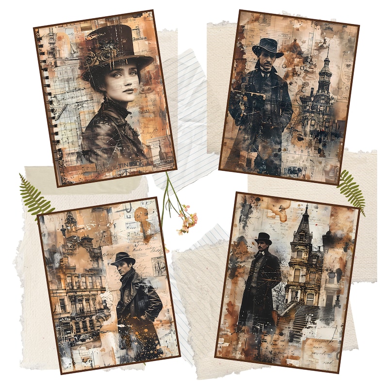 Vintage Grunge People Images, Printable Papers, Digital Download, Junk ...