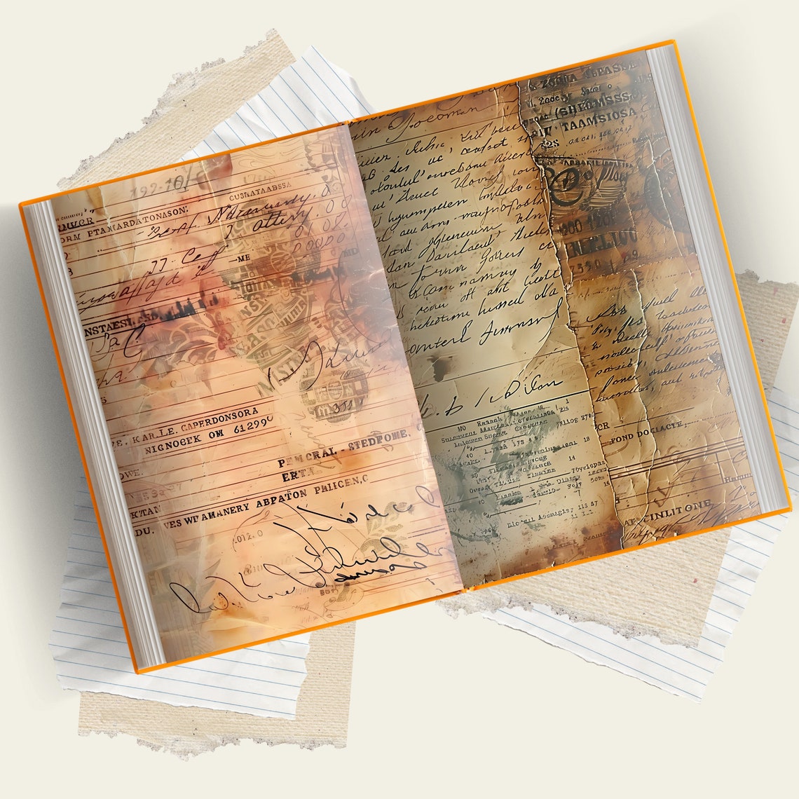 Antique Documents Printable Sheets, Aged Background Papers, Handwritten ...