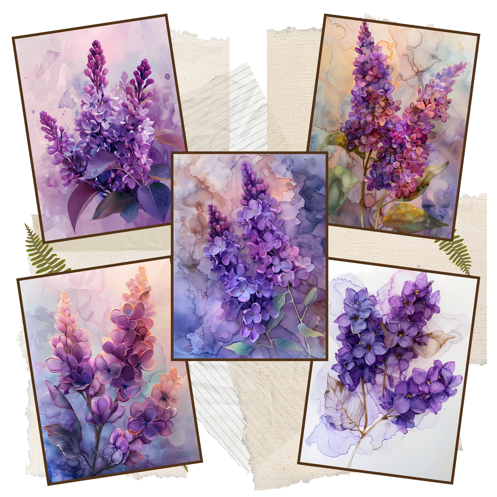 Shabby Lilac Junk Journal Kit Digital Chic Spring Floral Journal Pages ...