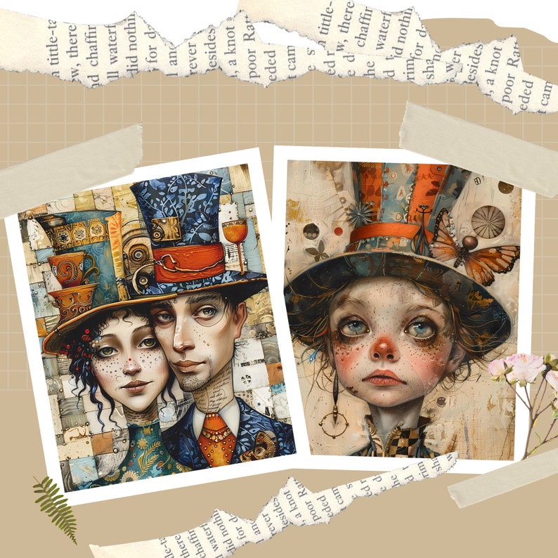 Whimsical People Portraits Journal, Whimsical Ephemera, Journaling ...