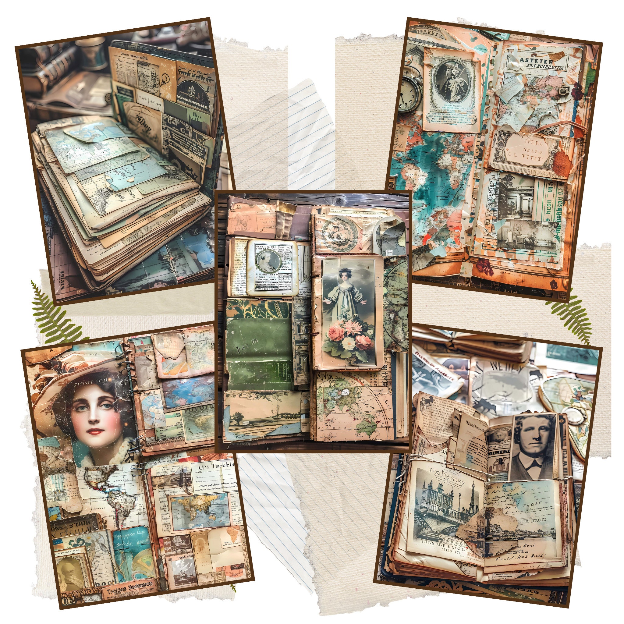 Vintage Travel Documents, Travel Journal, Grungy Photograph, Digital ...