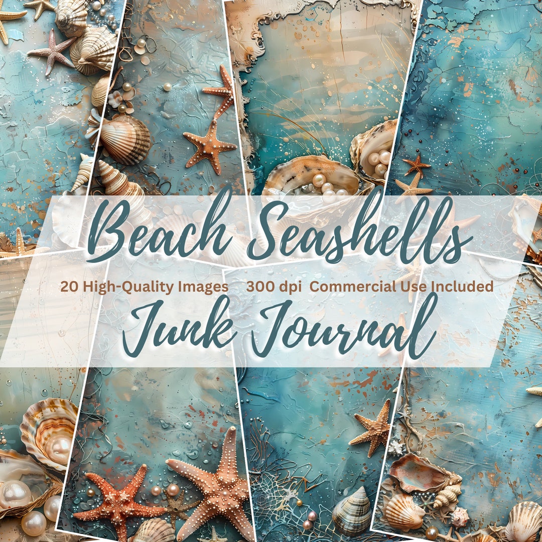Beach Seashells Junk Journal Kit | Coastal Junk Journal | Journaling ...
