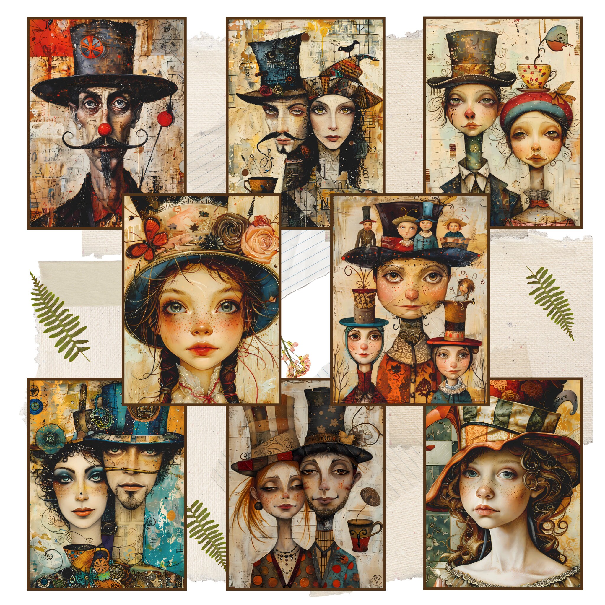 Whimsical People Portraits Journal, Whimsical Ephemera, Journaling ...