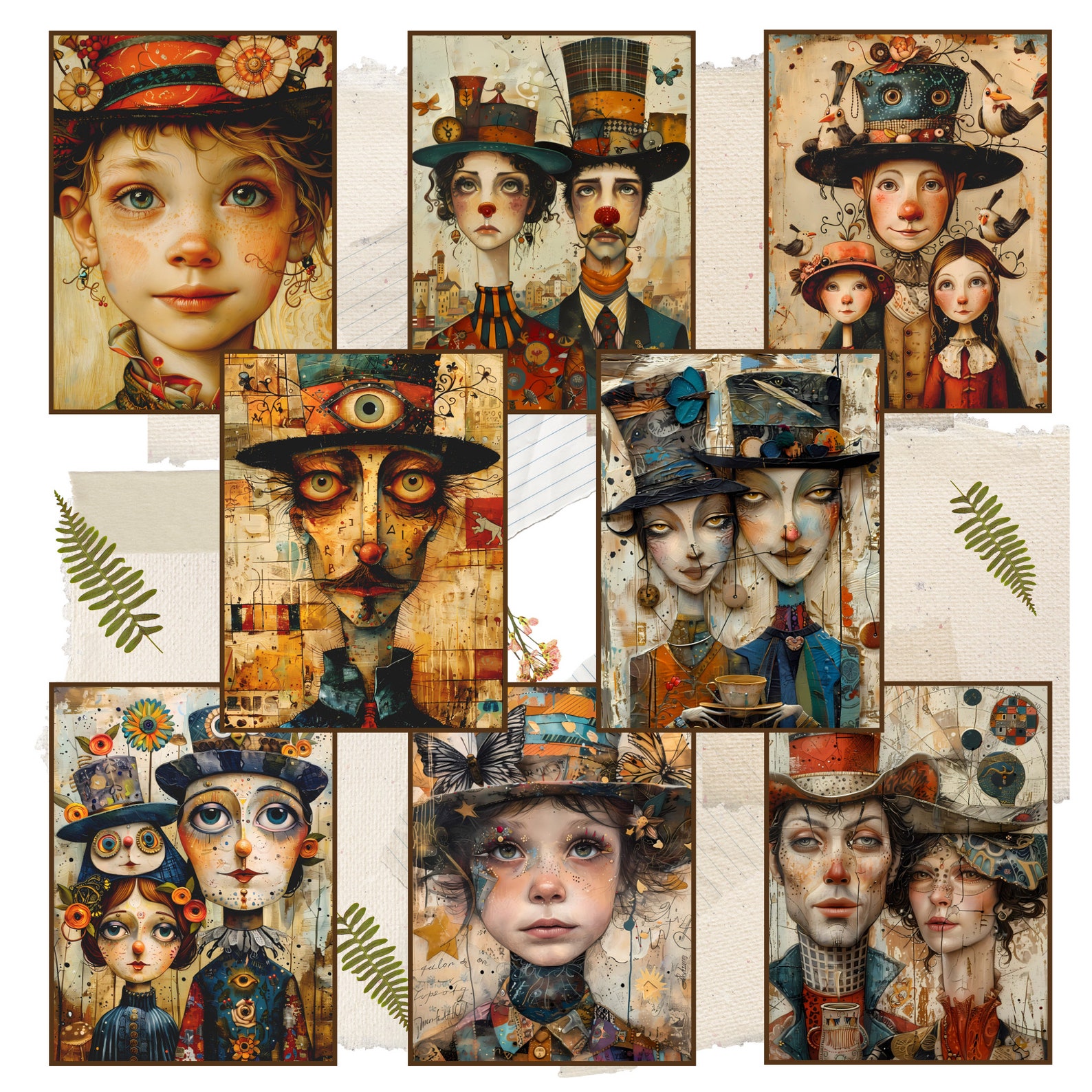 Whimsical People Portraits Journal, Whimsical Ephemera, Journaling ...