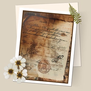 Antique Documents Printable Sheets, Aged Background Papers, Handwritten ...