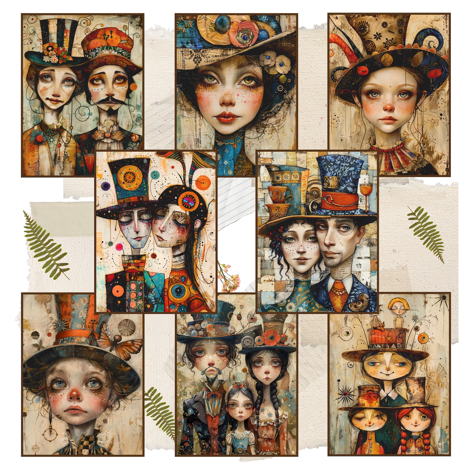 Whimsical People Portraits Journal, Whimsical Ephemera, Journaling ...