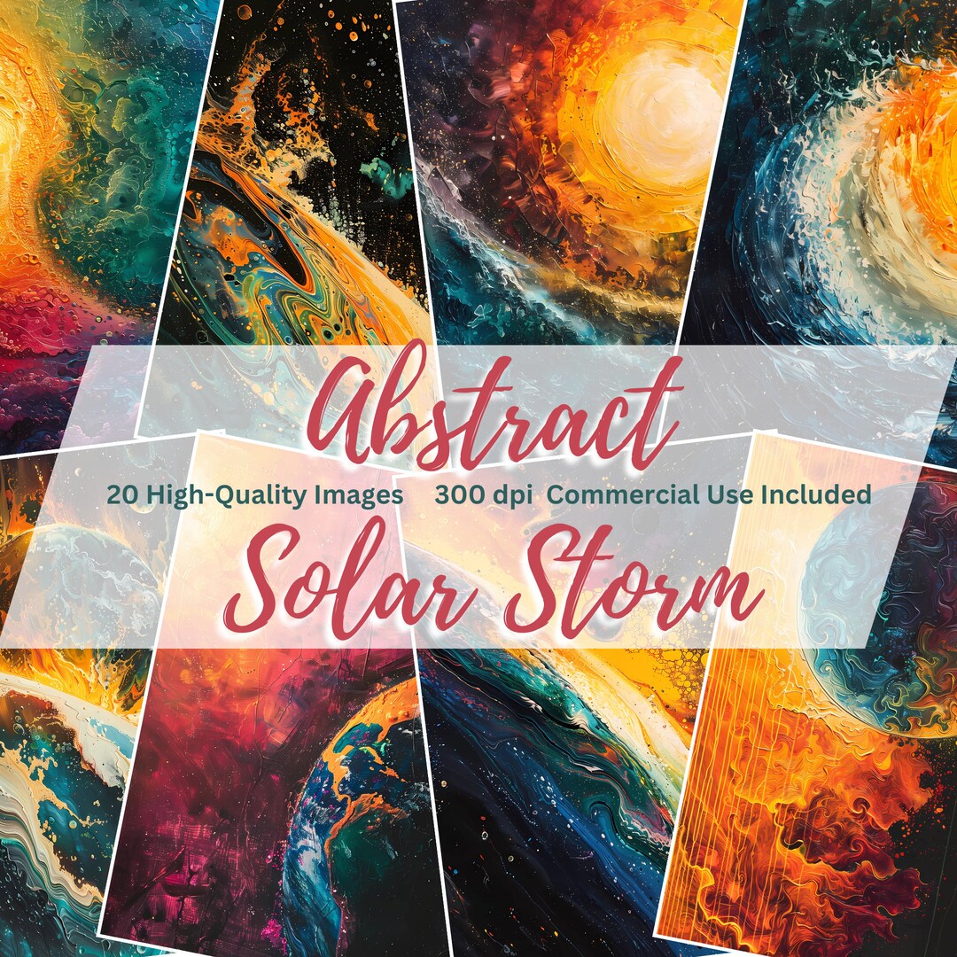Abstract Solar Storm, Celestial Junk Journal, Digital Download ...