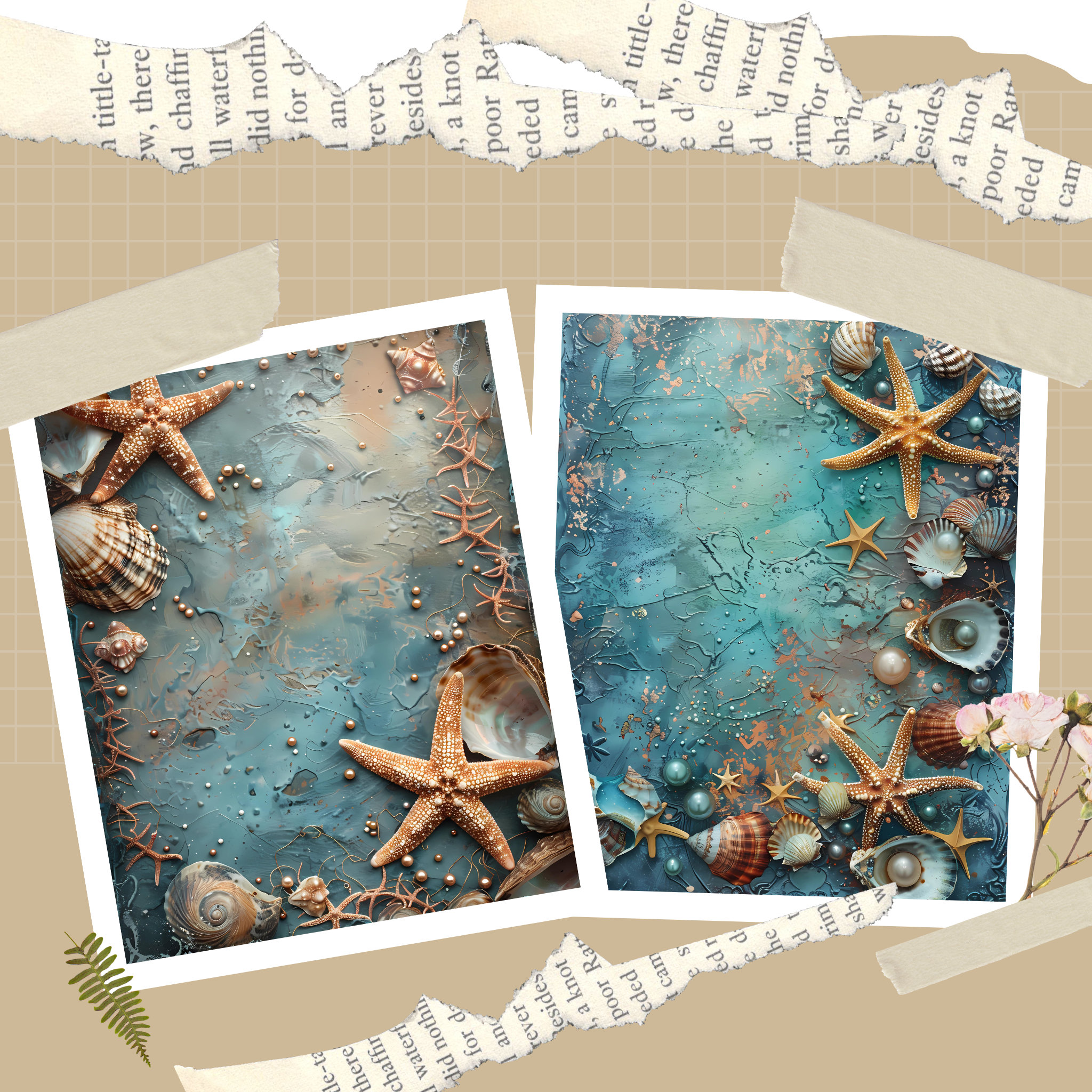 Beach Seashells Junk Journal Kit Coastal Junk Journal Journaling ...