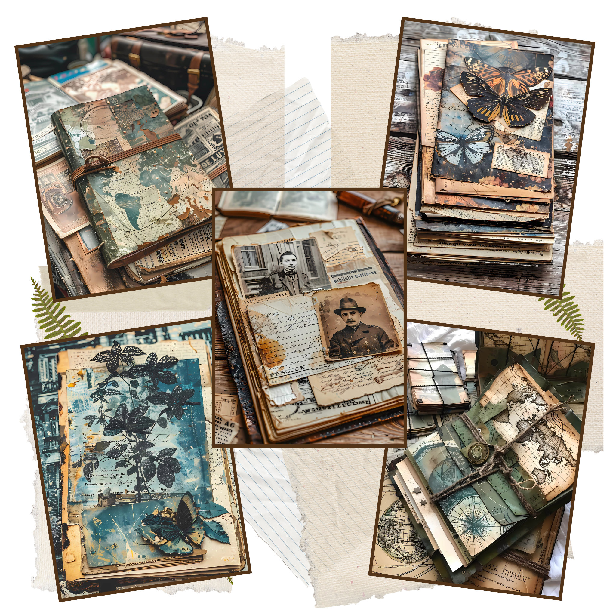 Vintage Travel Documents, Travel Journal, Grungy Photograph, Digital ...