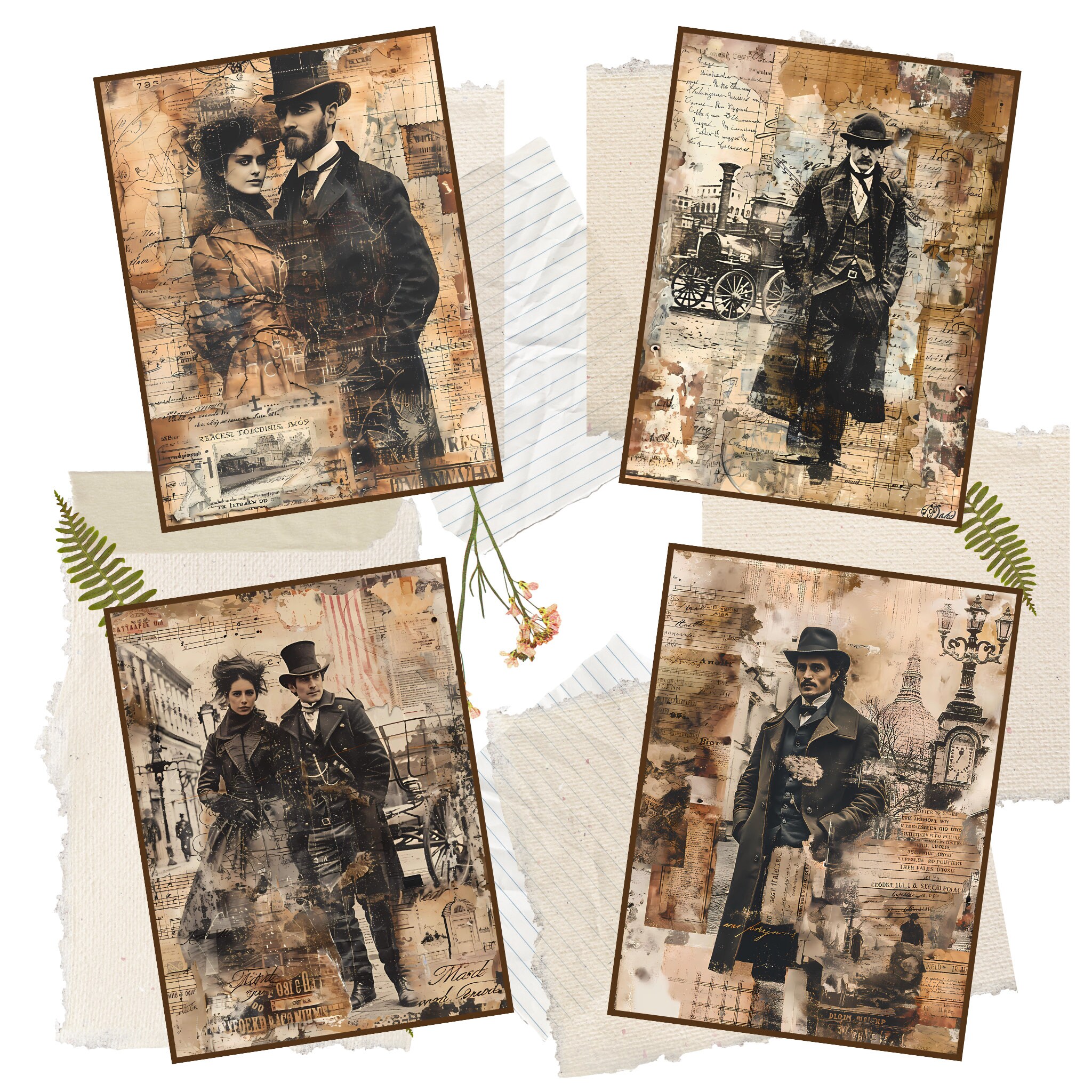 Vintage Grunge People Images, Printable Papers, Digital Download, Junk ...