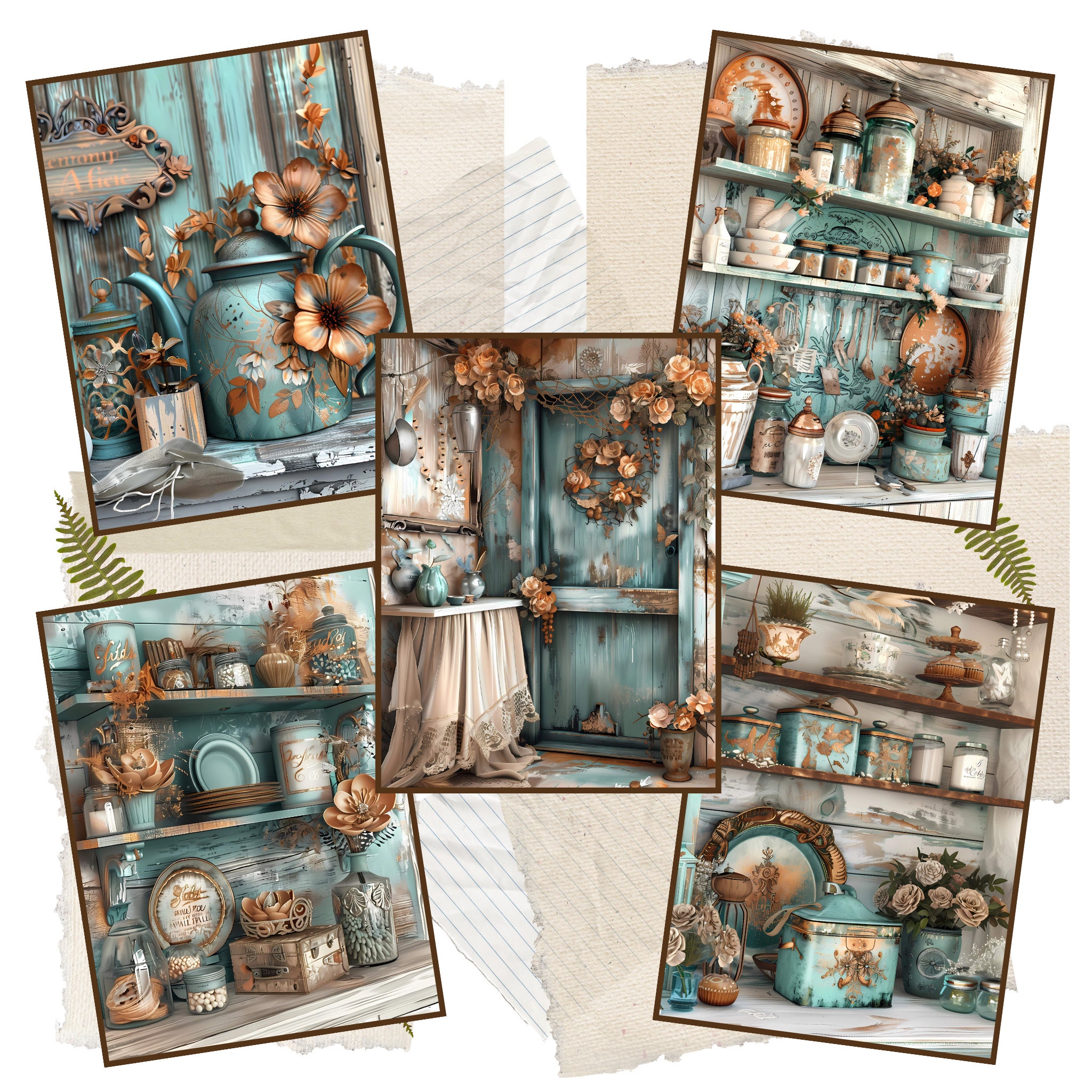 Cottagecore Journal Pages Digital Paper Cottage Core Digital Ephemera ...