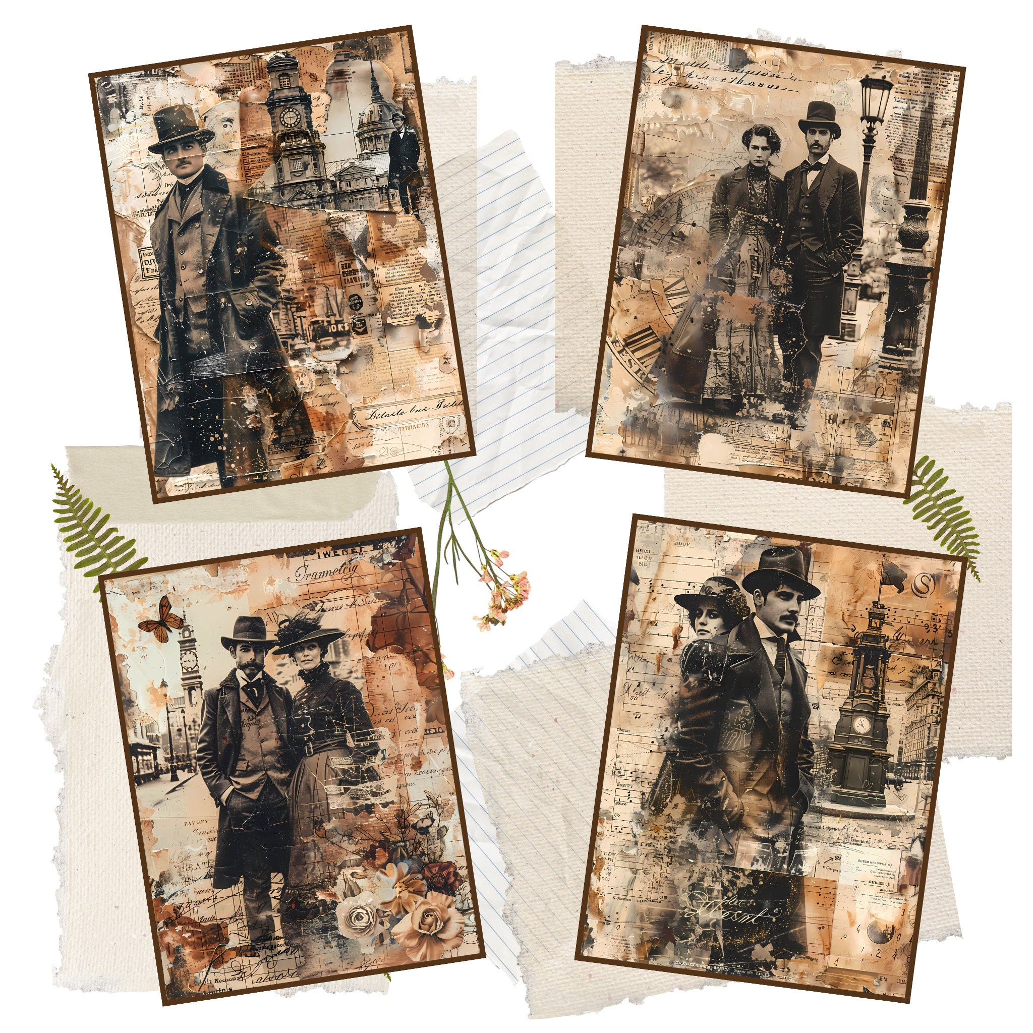 Vintage Grunge People Images, Printable Papers, Digital Download, Junk ...