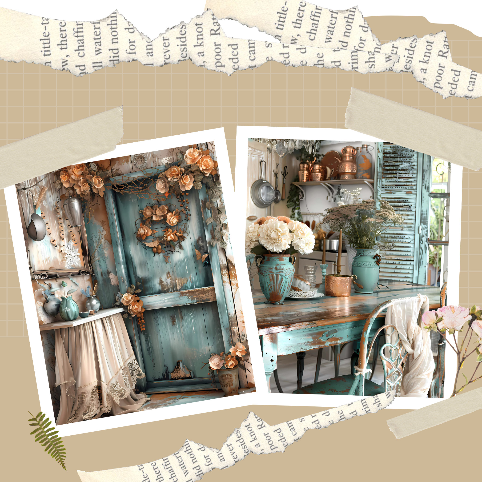 Cottagecore Journal Pages Digital Paper Cottage Core Digital Ephemera ...