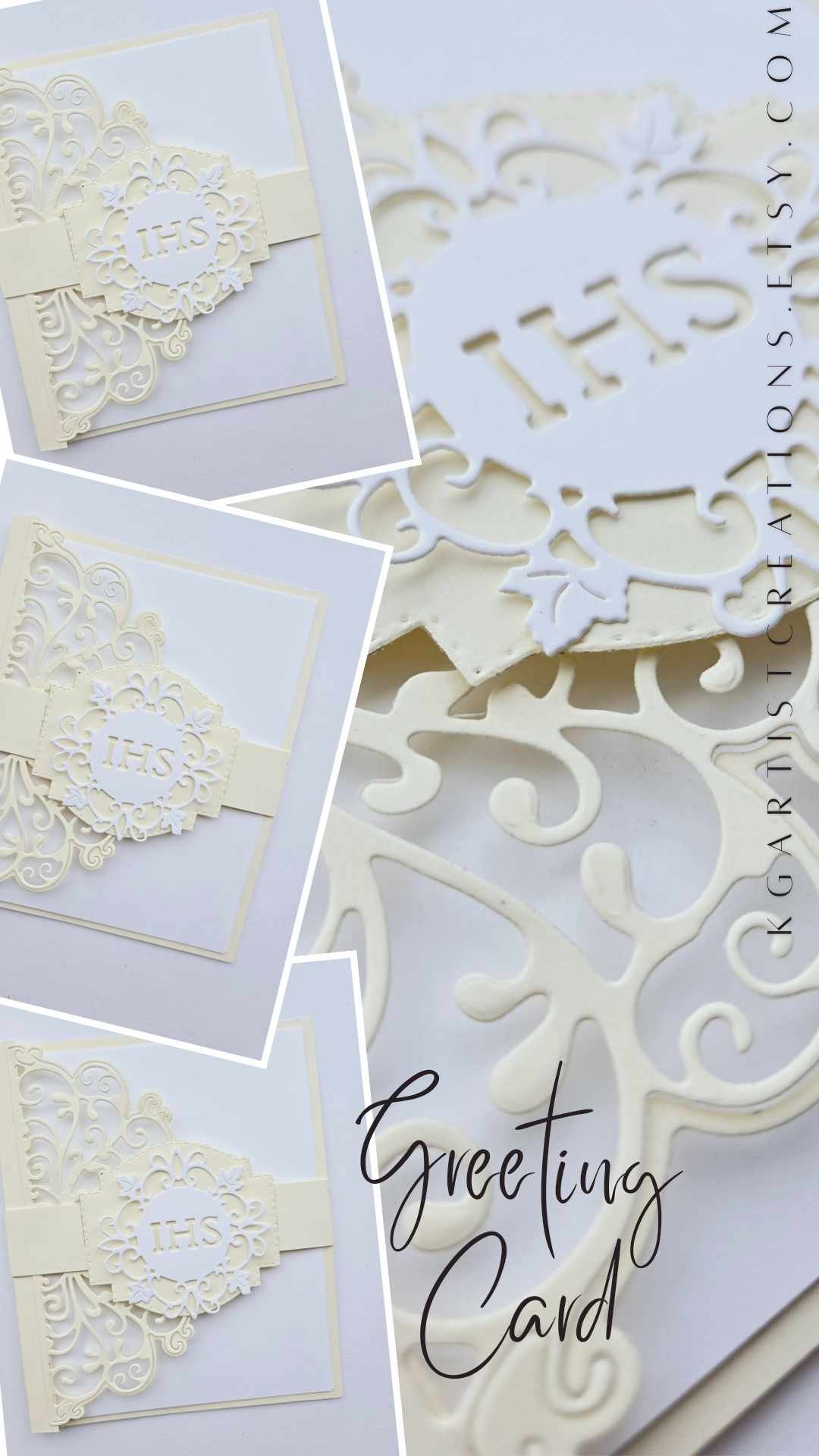 A One Beautiful Hand-cut Greeting Card for First Holy Communion With ...