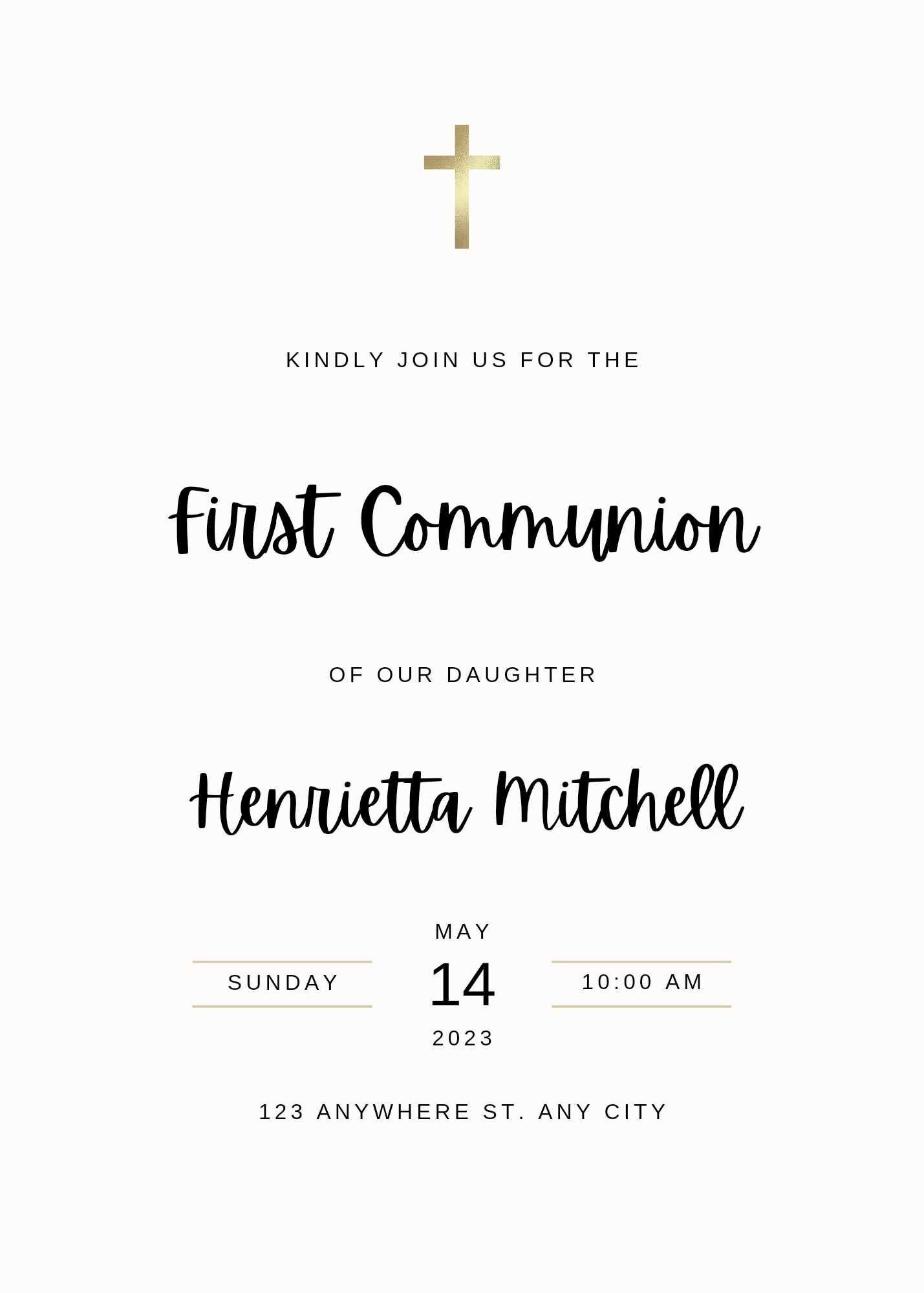 Vintage Communion Invitations