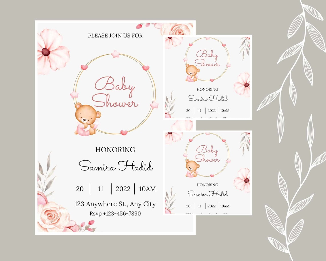 Customized Classy Baby Shower Invitations, Simple Baby Shower ...