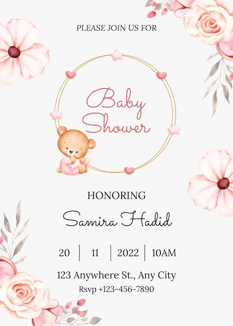 Customized Classy Baby Shower Invitations, Simple Baby Shower ...