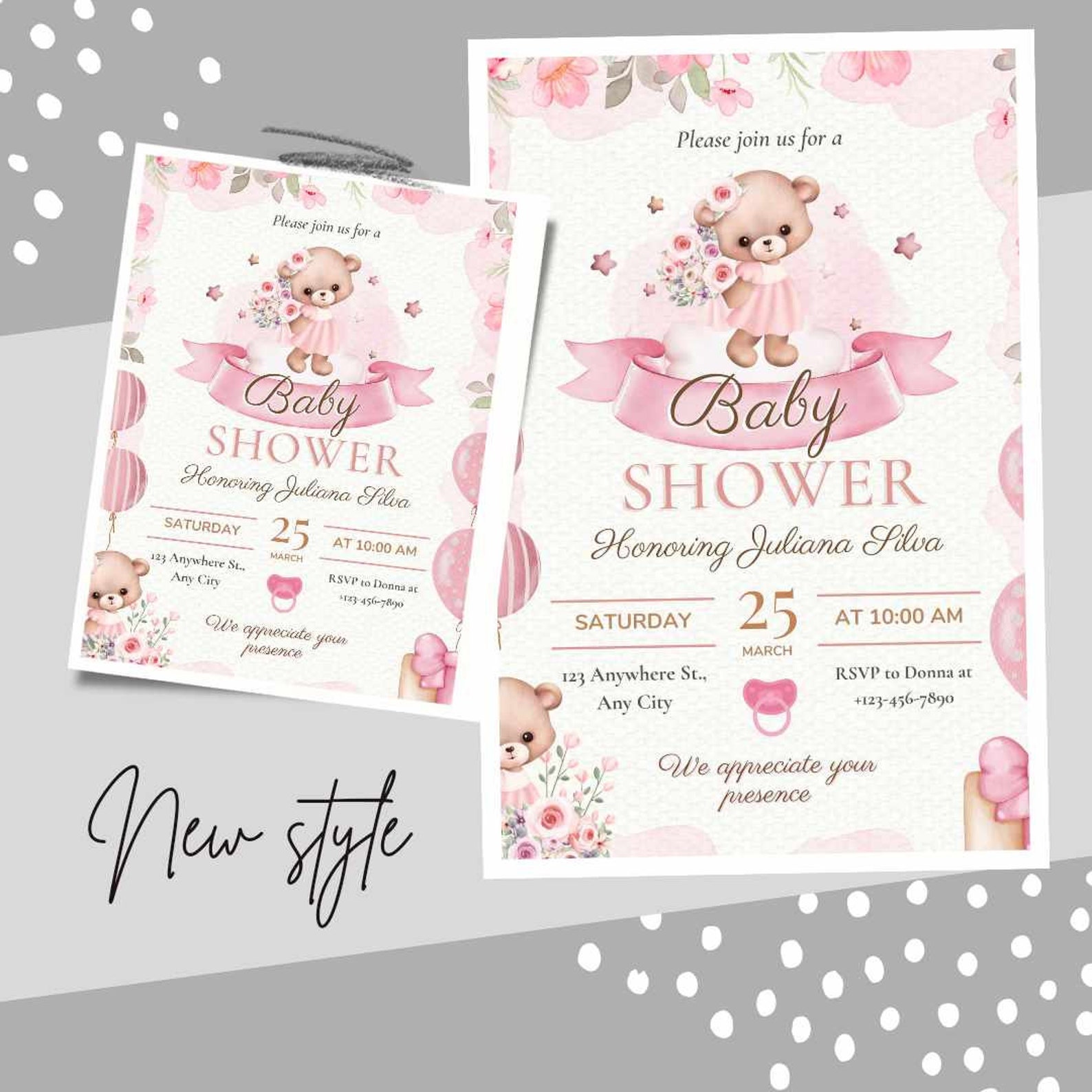 Customized Classy Baby Shower Invitations, Simple Baby Shower ...