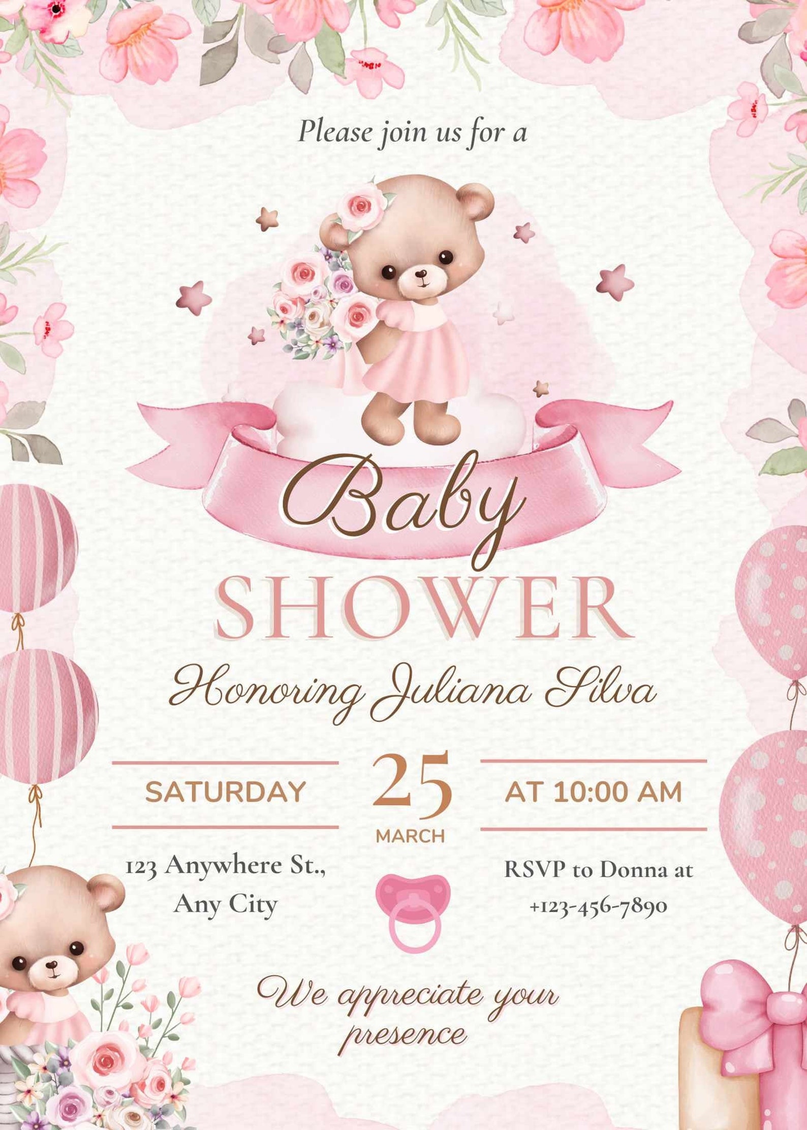 Customized Classy Baby Shower Invitations, Simple Baby Shower ...