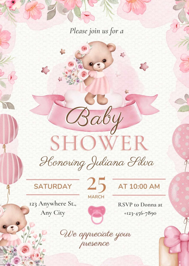 Customized Classy Baby Shower Invitations, Simple Baby Shower ...