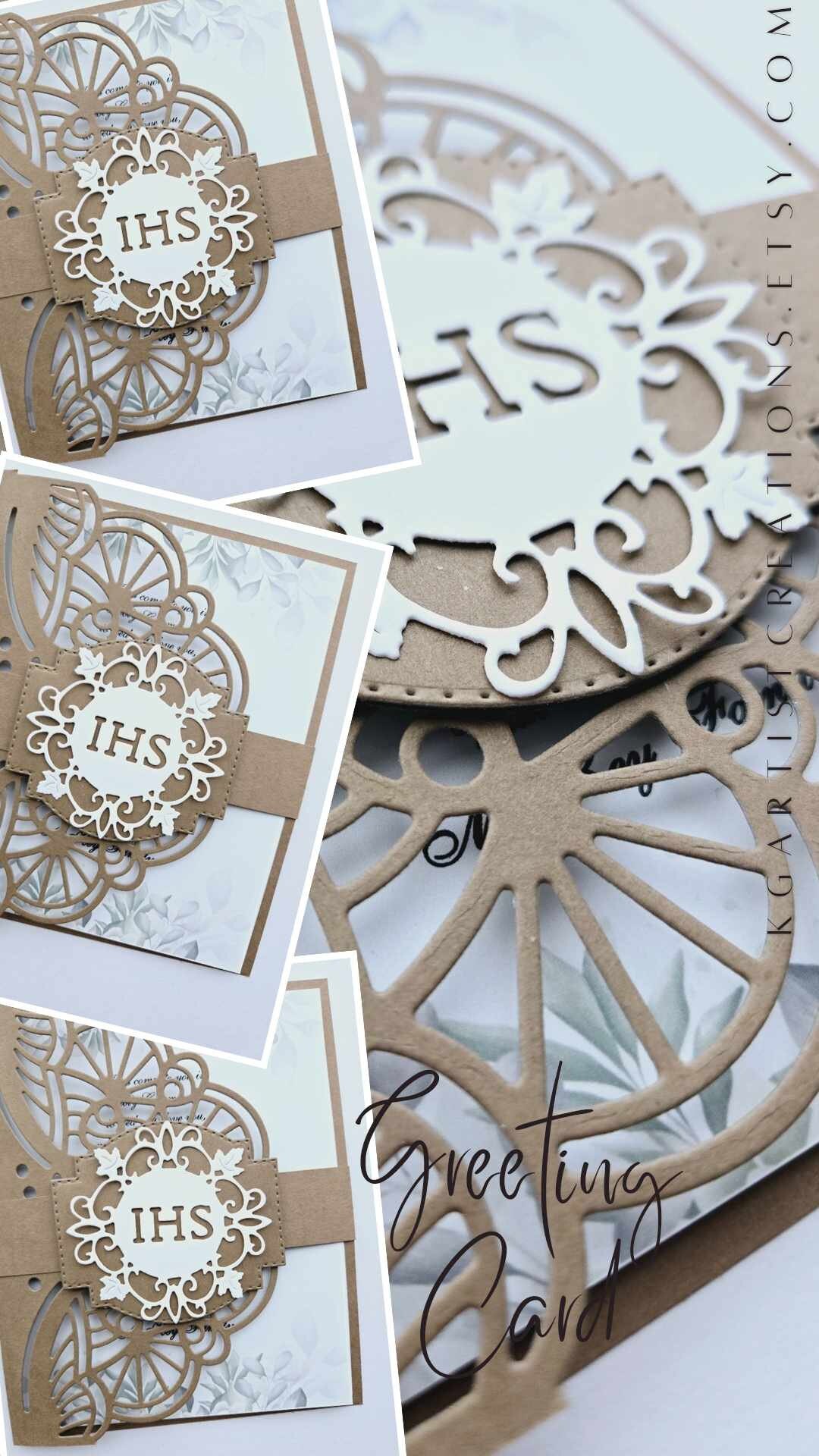 A One Beautiful Hand-cut Greeting Card for First Holy Communion With ...