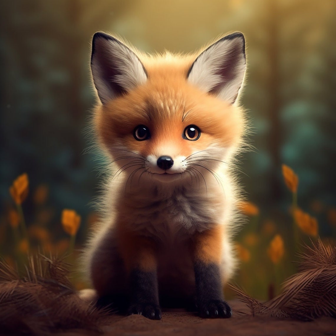 Cute Baby Fox Canvas Print, Fox Kit, Wildlife Canvas Print - Etsy