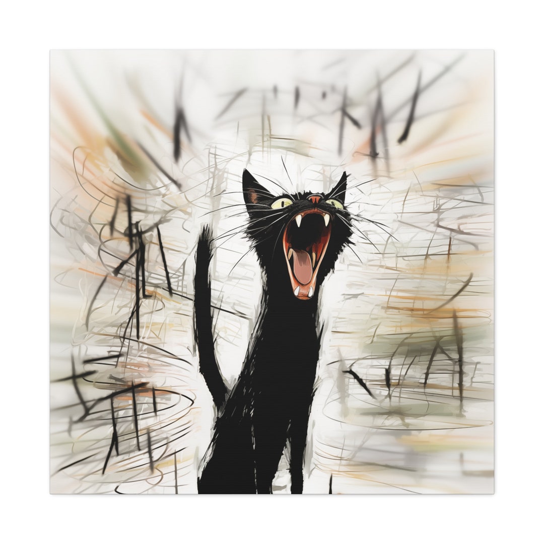 Minimalist Black Cat Abstract Stick Figure - Etsy