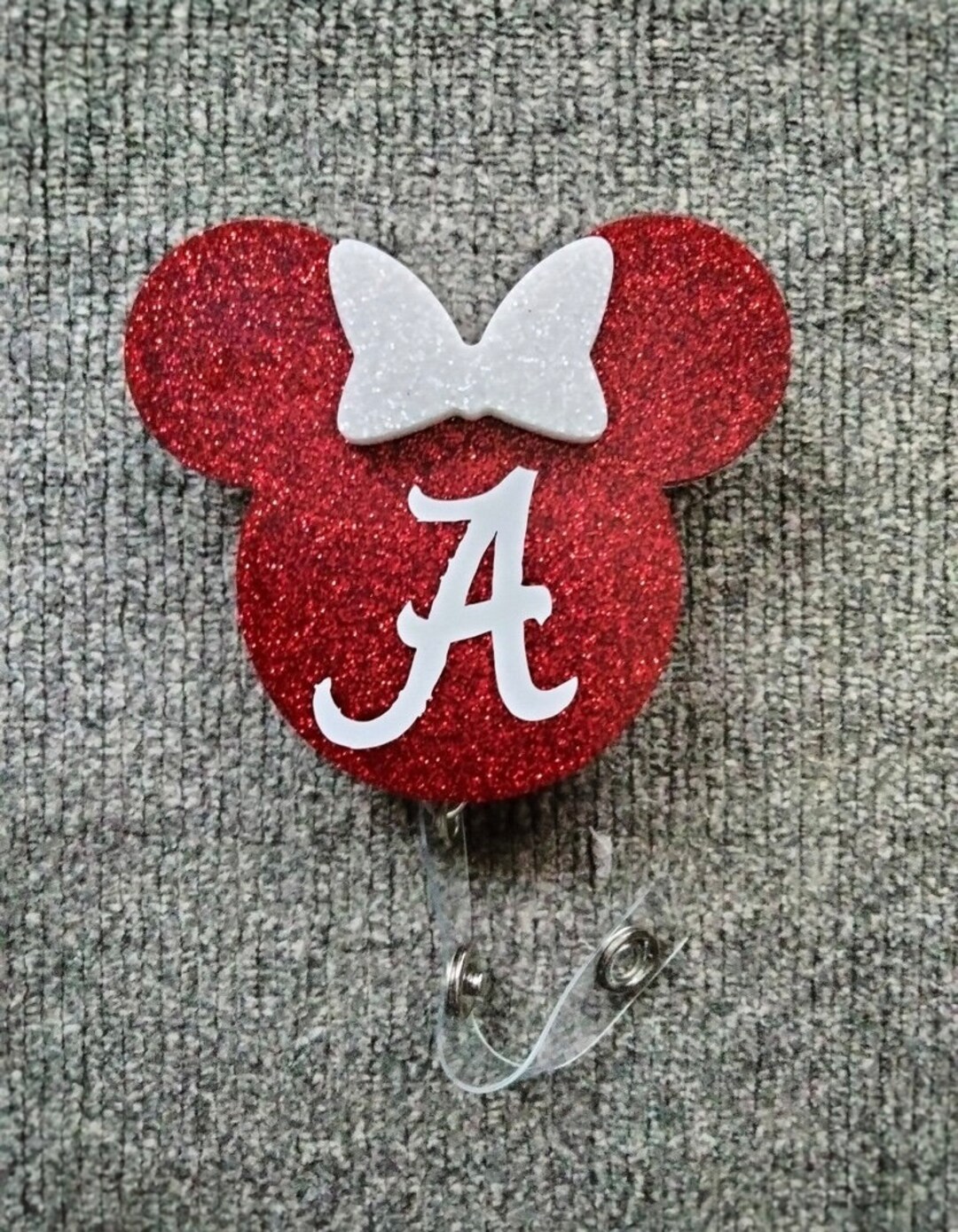 Alabama Red Mouse Head Retractable Name Badge Reel ID Holder - Etsy
