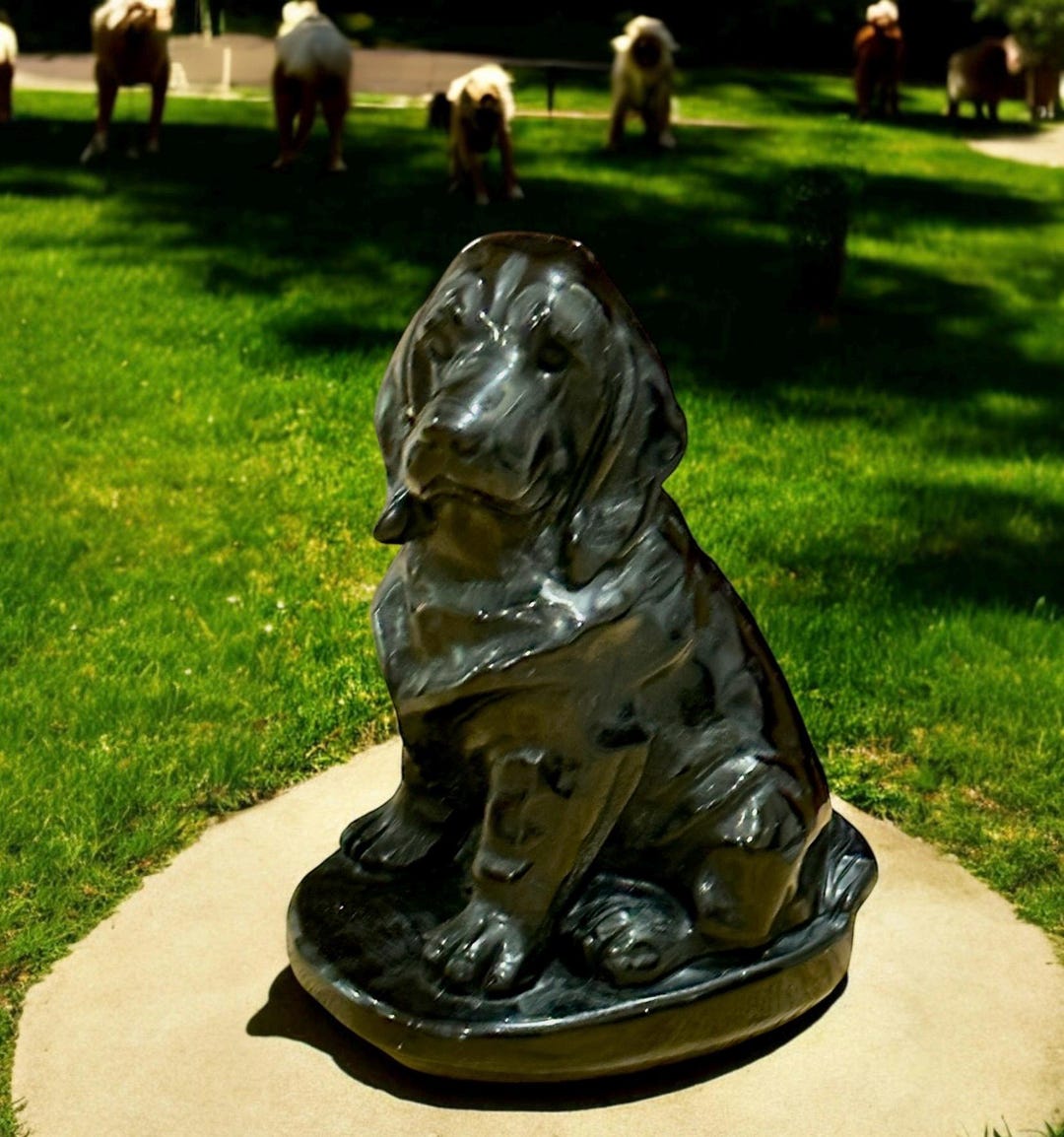 Black Obsidian Dog Crystal Carving Custom-made Labrador, Spaniel ...