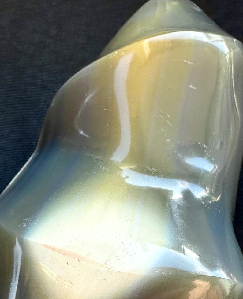 Orca Agate Flame Crystal Carving: Druzy Eye, Calming Home Decor - Etsy